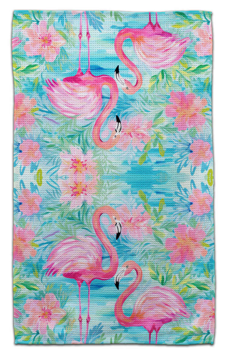 Flamingo (2) Lt. Pink Flowers & Lt. Blu Eco-Friendly Towel – CJ Bella Co.