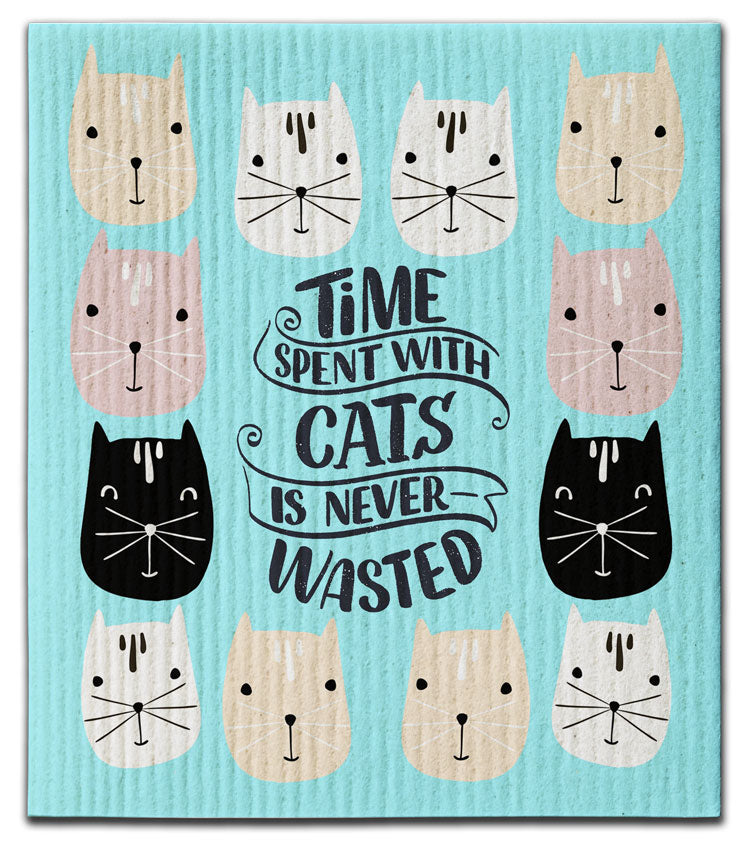 Cats Time Spent Dishcloth – CJ Bella Co.