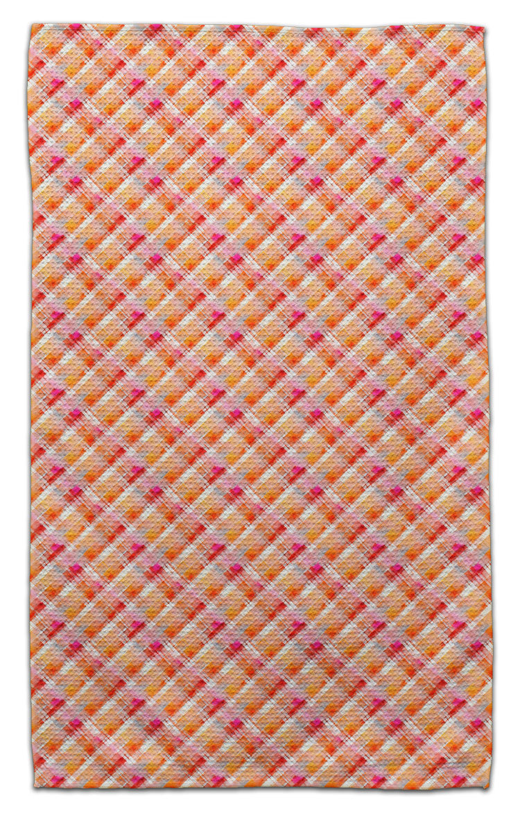 Orange/Pink Plaid Eco-Friendly Towel – CJ Bella Co.