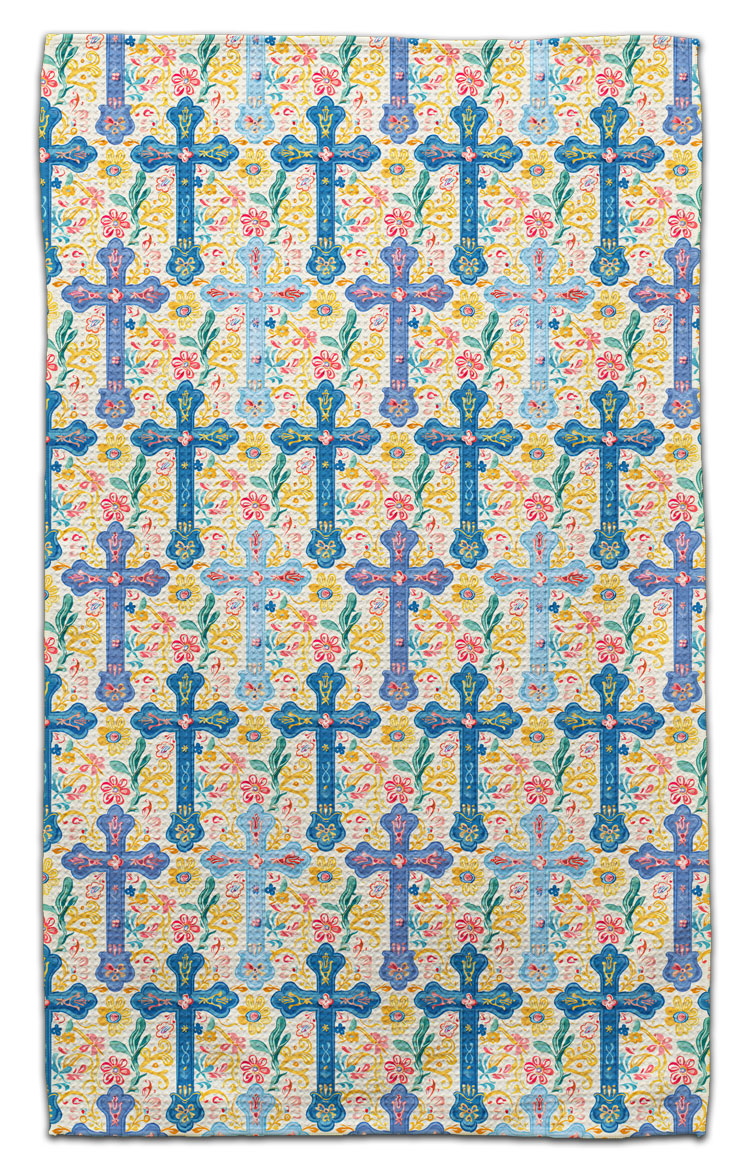 Dark Blue Crosses Eco-Friendly Towel – CJ Bella Co.