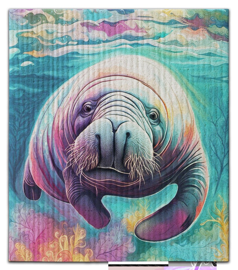 Manatee Colorful Dishcloth – CJ Bella Co.