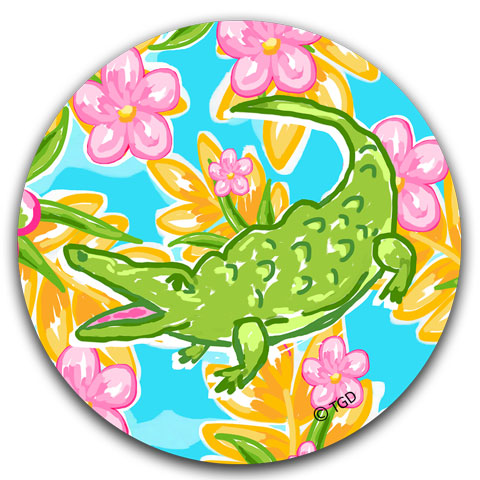 "Preppy Alligator" Car Coaster by Tracey Gurley – CJ Bella Co.